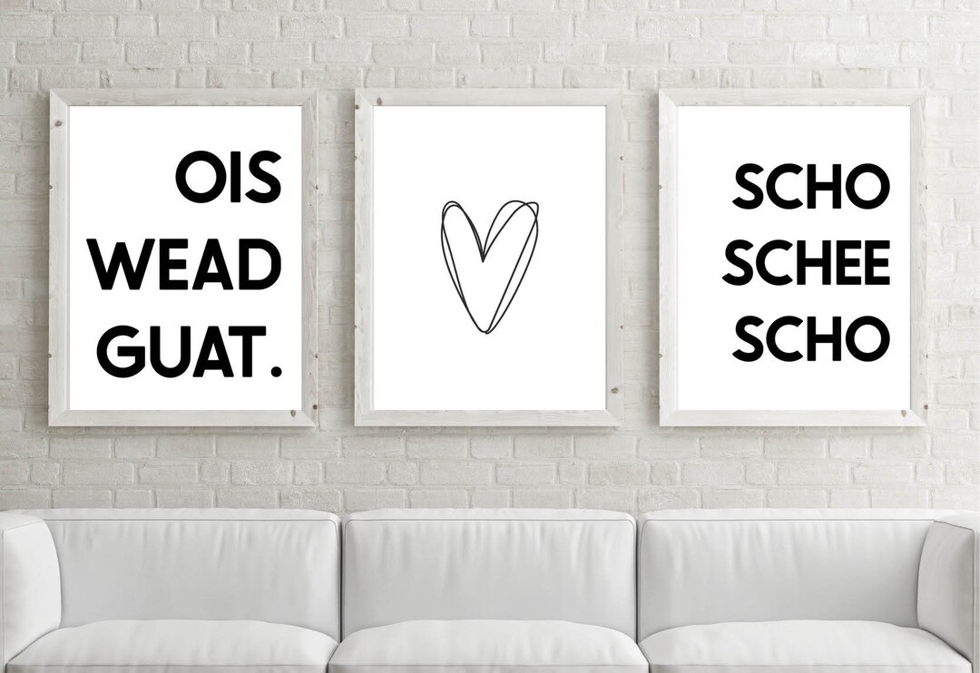 Poster Set 3 für 2 | Ois wead guat | Poster modern | Poster Print ...