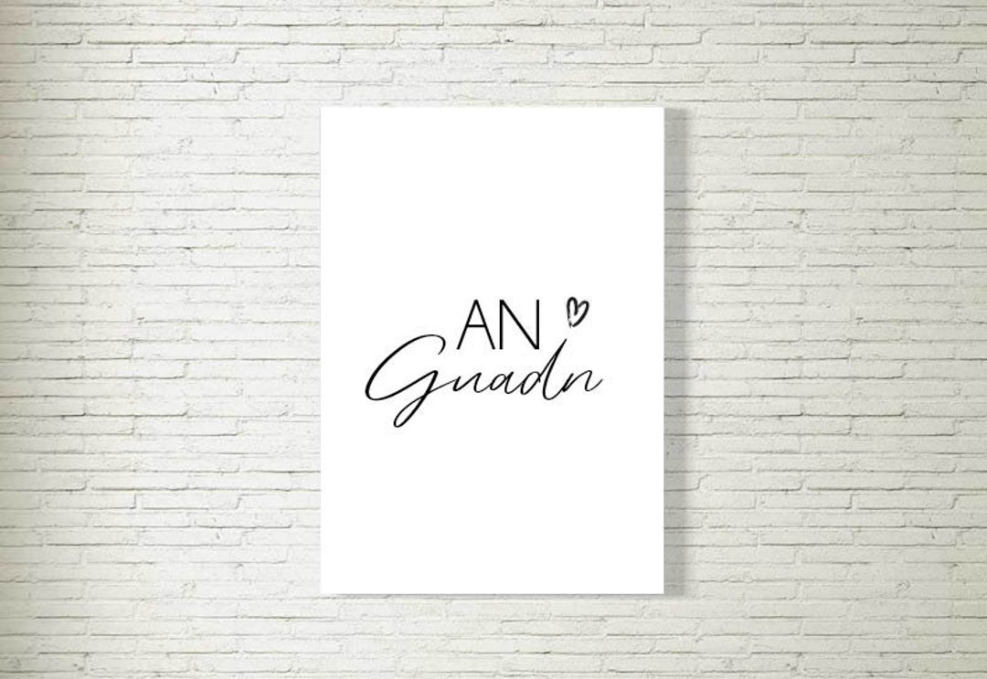 Poster an Guadn | Modern Poster | Poster Print | Typography | Bavarian ...