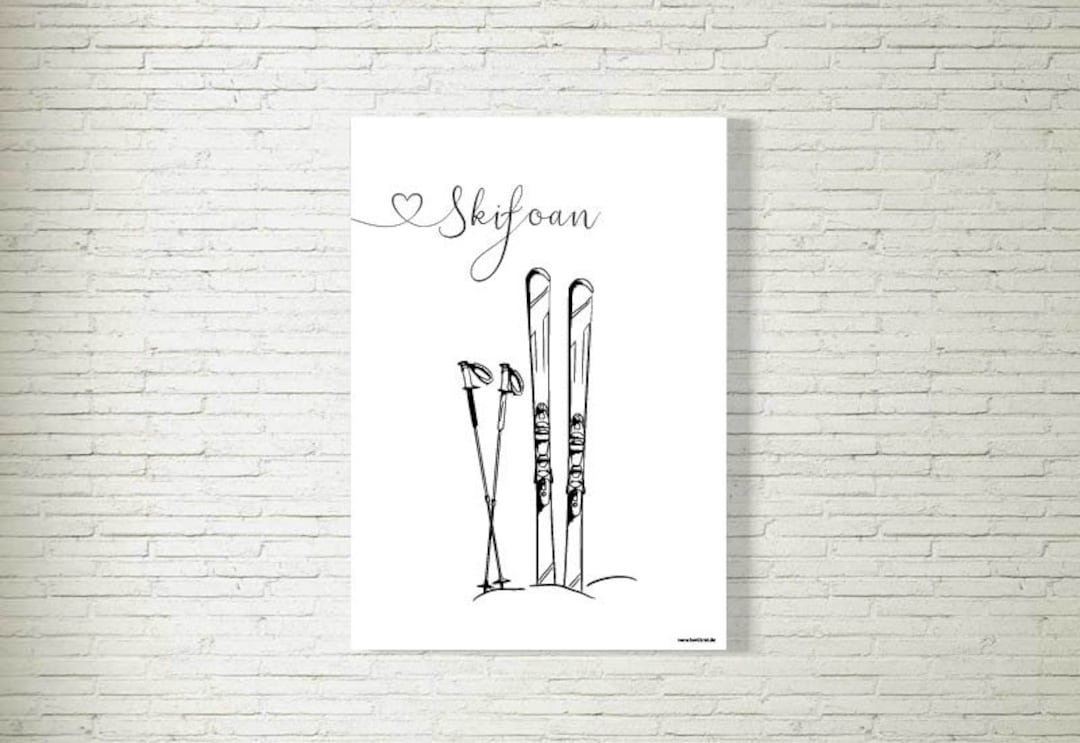 Ski Love Poster | Modern Poster | Poster Print | Typography | Bavarian ...