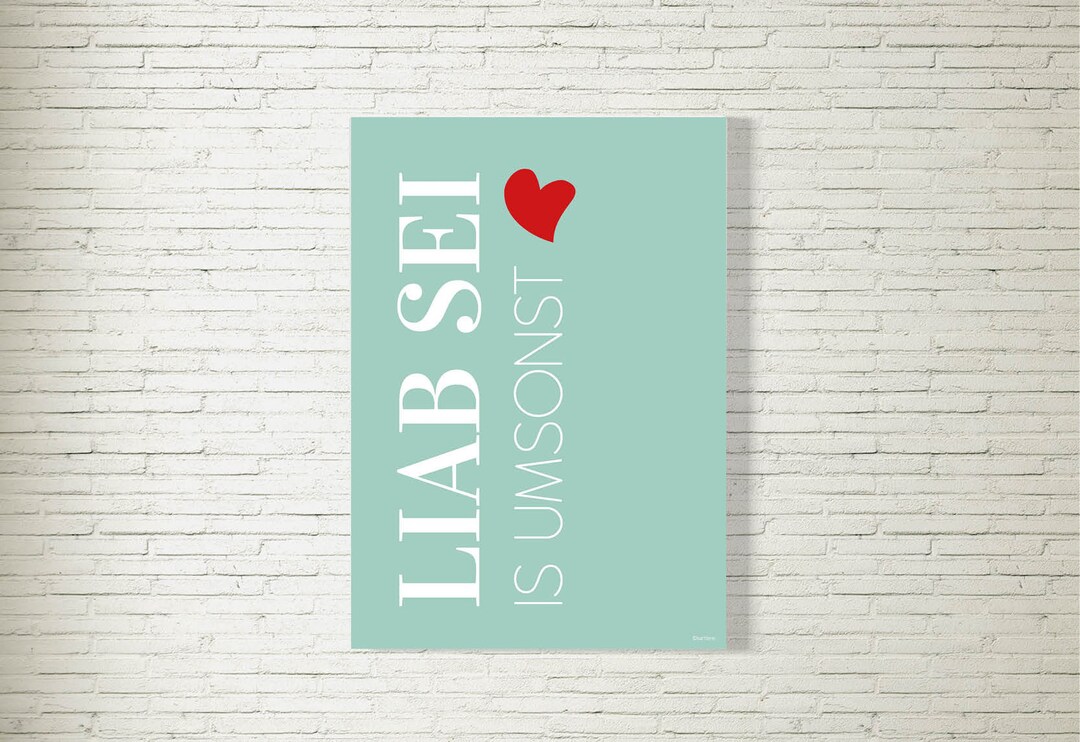 Poster Liab Sei Kost Nix Mint | Modern Poster | Poster Print ...