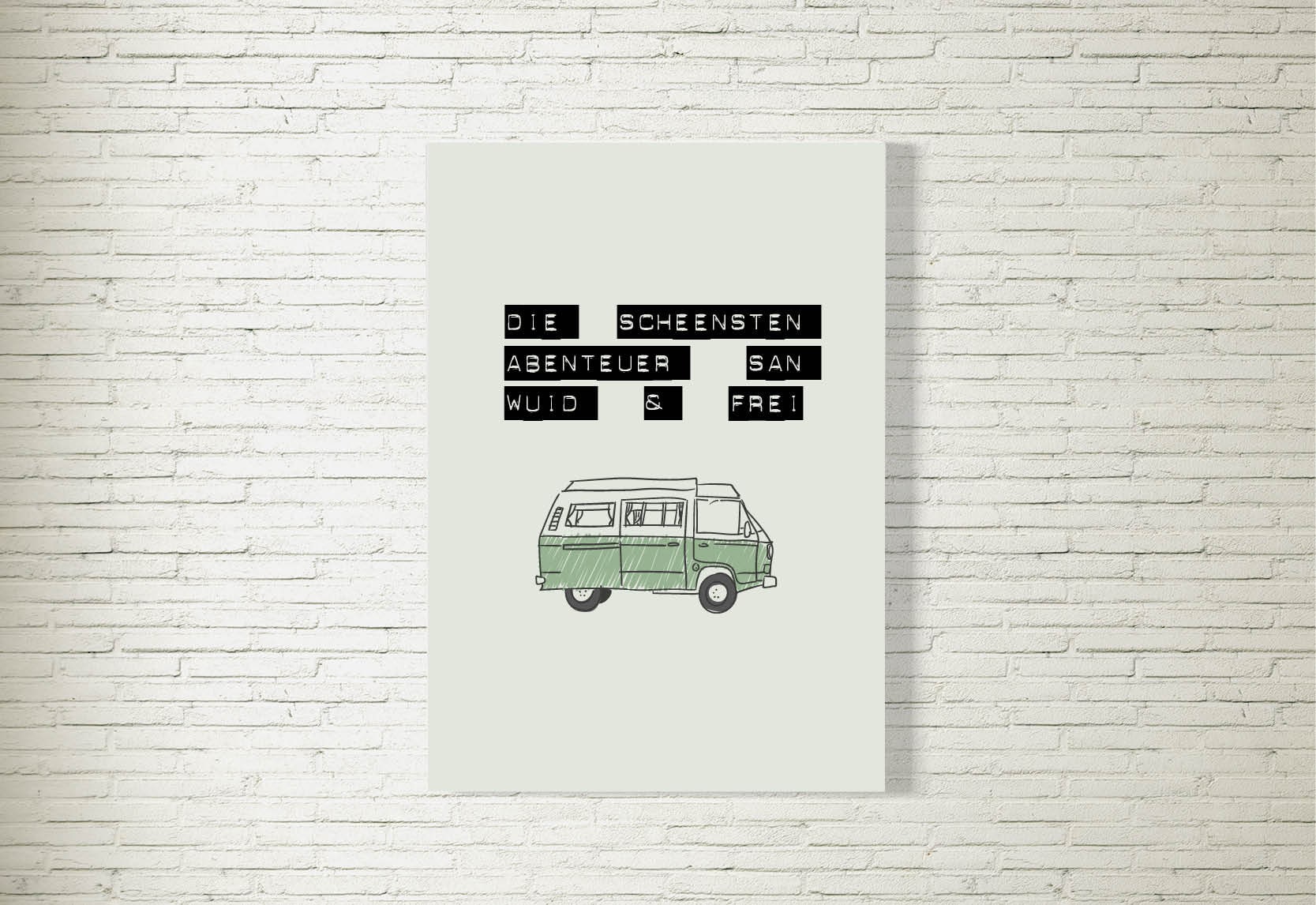 Poster Bulli Vanlife Adventure Wild & Free - Etsy