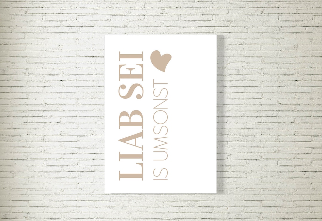 Poster "liab Sei Kost Nix" Beige | Modern Poster | Poster Print ...