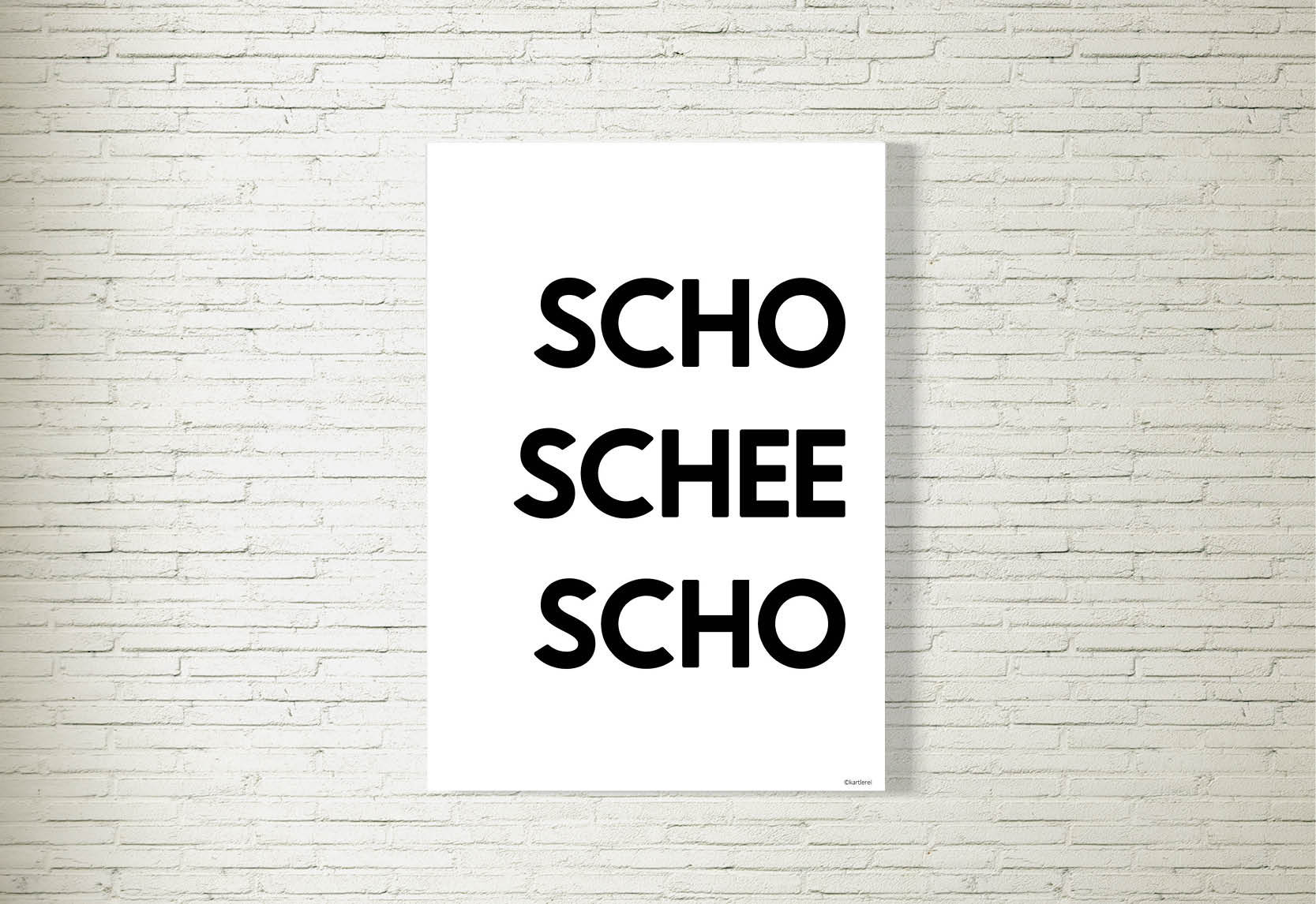 Poster SCHO SCHEE SCHO | Modern Poster | Poster Print | Typography ...