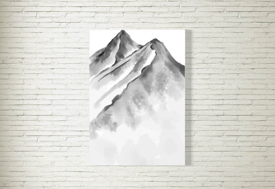 Watercolor Mountain Poster | Modern Poster | Poster Print | Typography ...