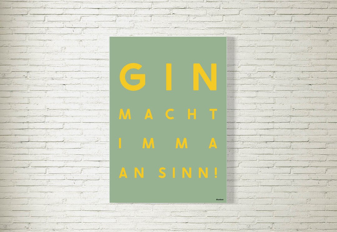 Poster Gin Makes Sense Poster Modern Poster Print Typography Gin Love ...