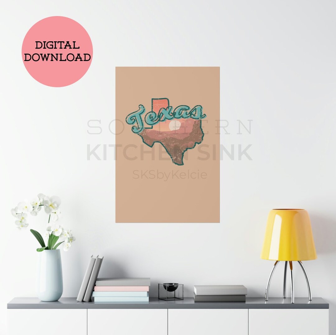 Texas Graphic Poster Digital Download, Texas Print Digital Download, TX ...