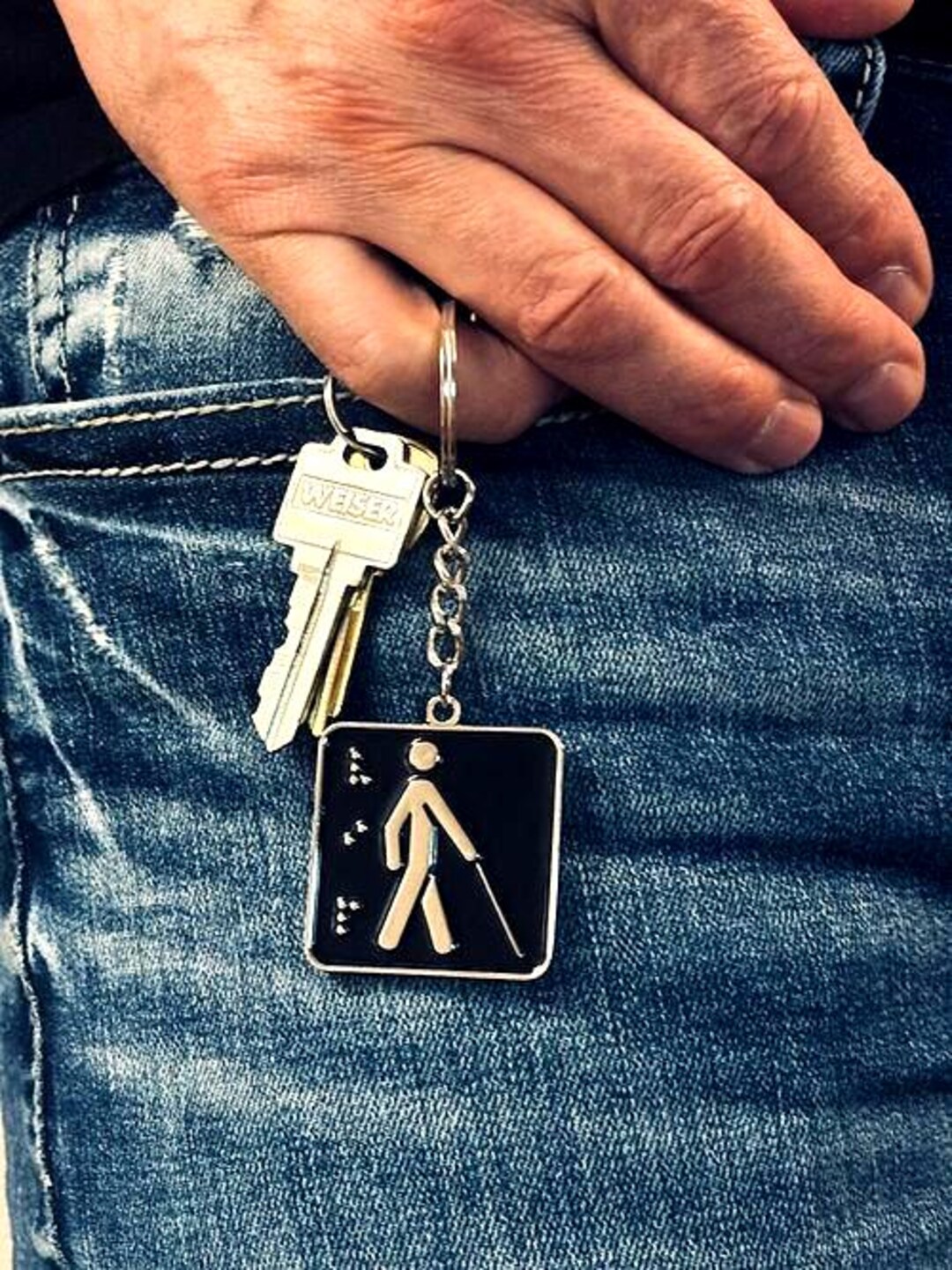 VIP Keychain, VIP Keychain in Braille, Invisible Disability, Blind ...