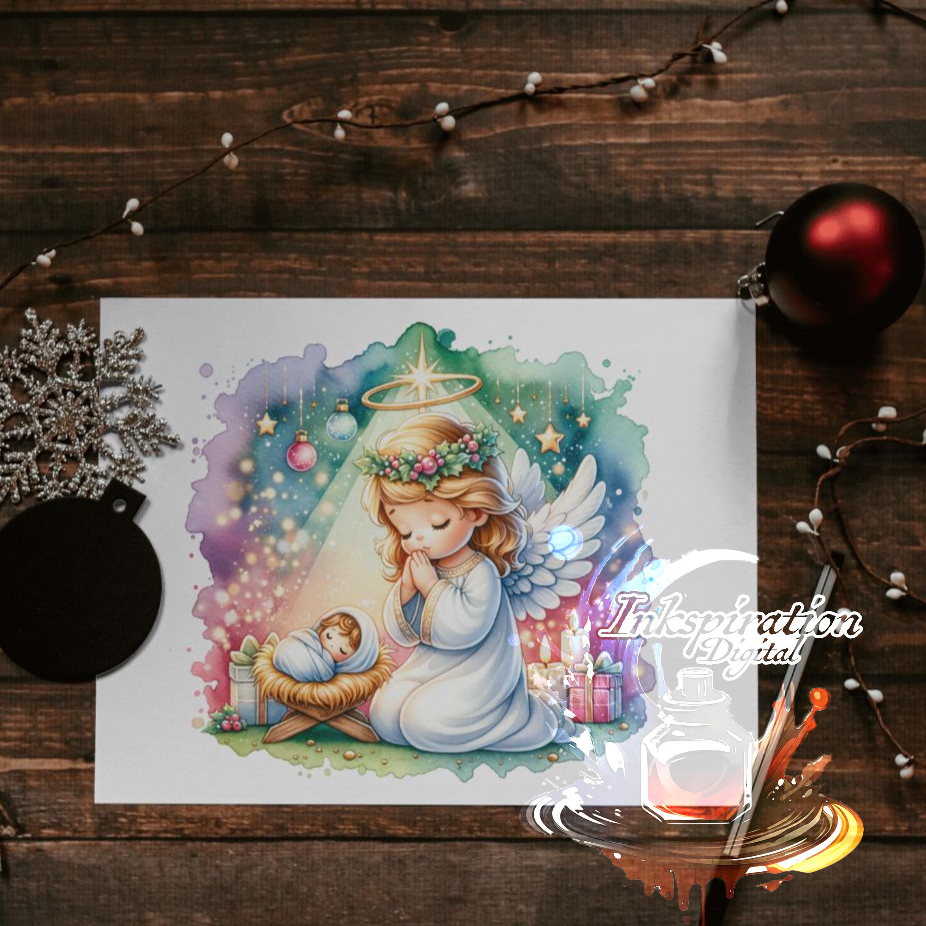 Christmas Angels Clipart Bundle, Holiday Illustrations, Digital ...