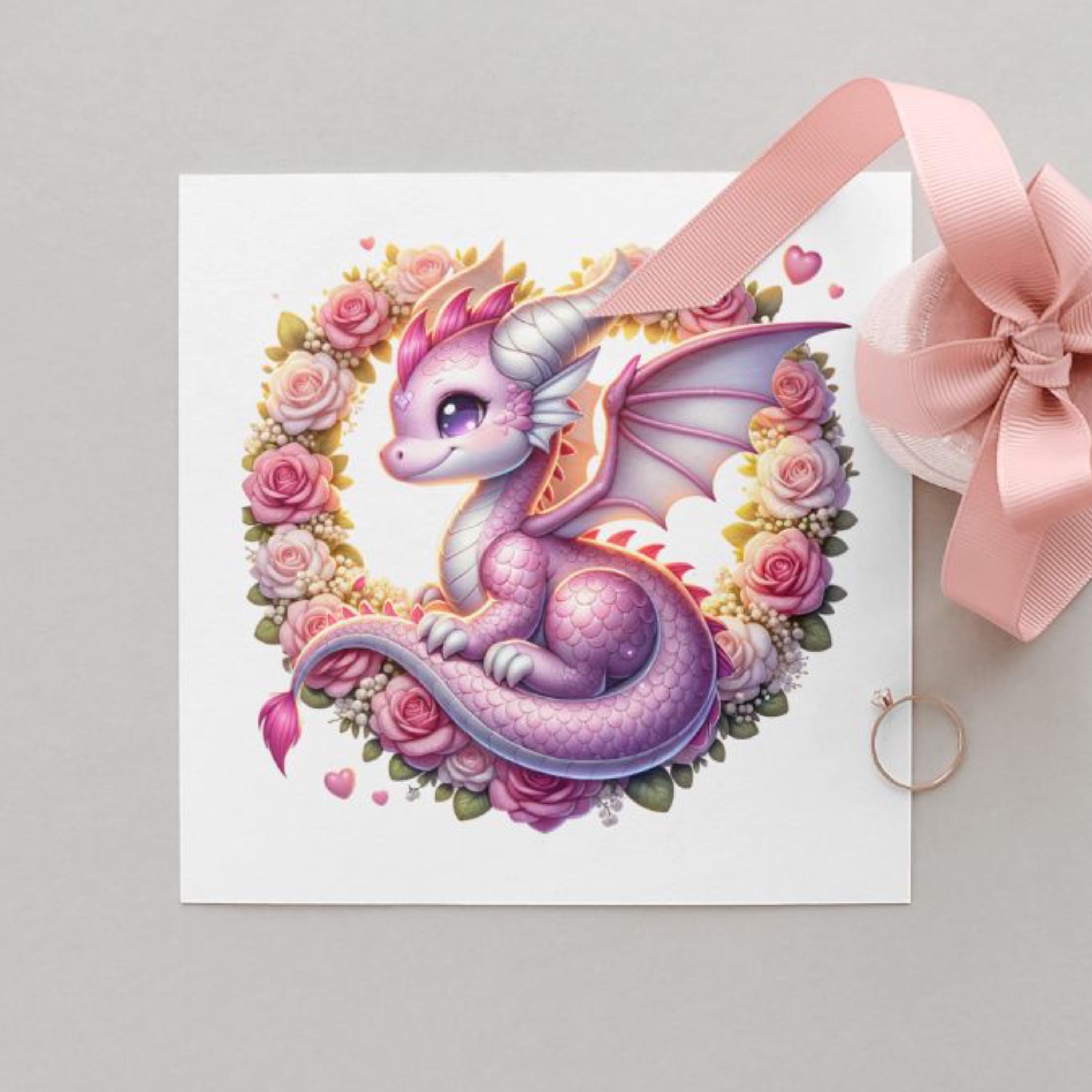 Valentine Dragons Clipart Bundle, Cute & Majestic Dragon Pngs, Fantasy ...
