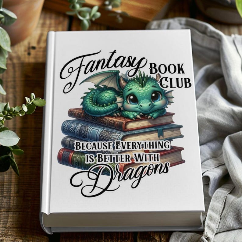 Fantasy Book Lover Clipart Bundle, Dragon & Book Quotes PNG, Self-care ...