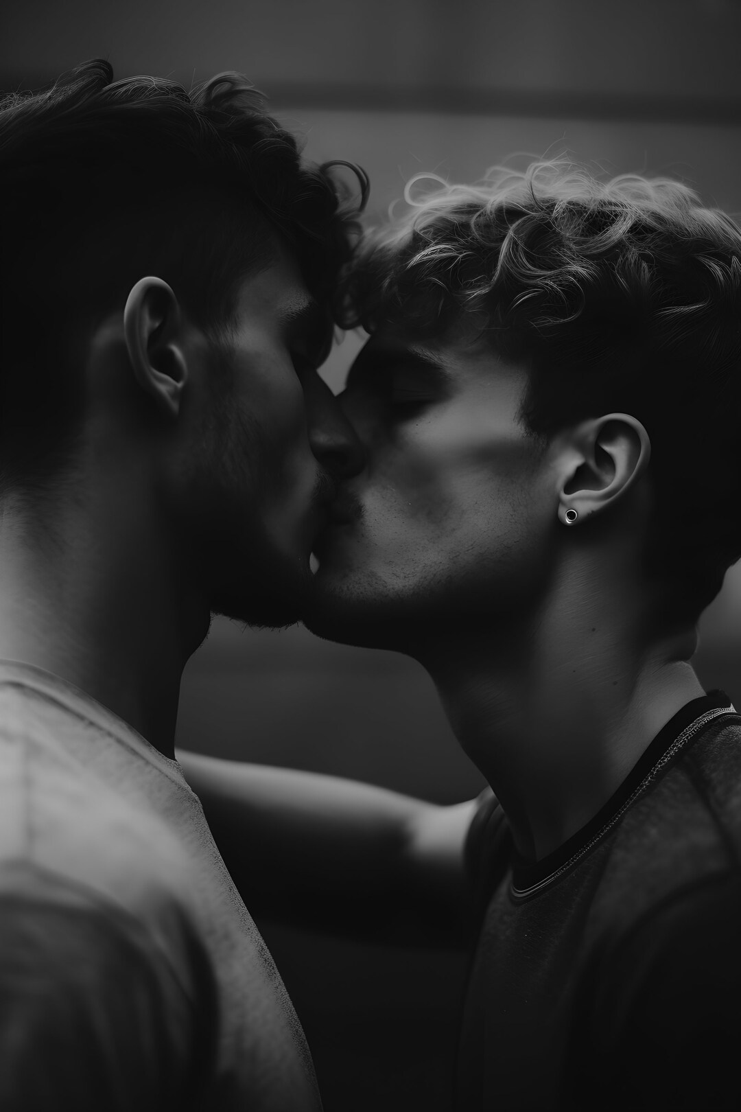 Black And White Photograph Of Gay Couple Gay Art Male Portrait Etsy