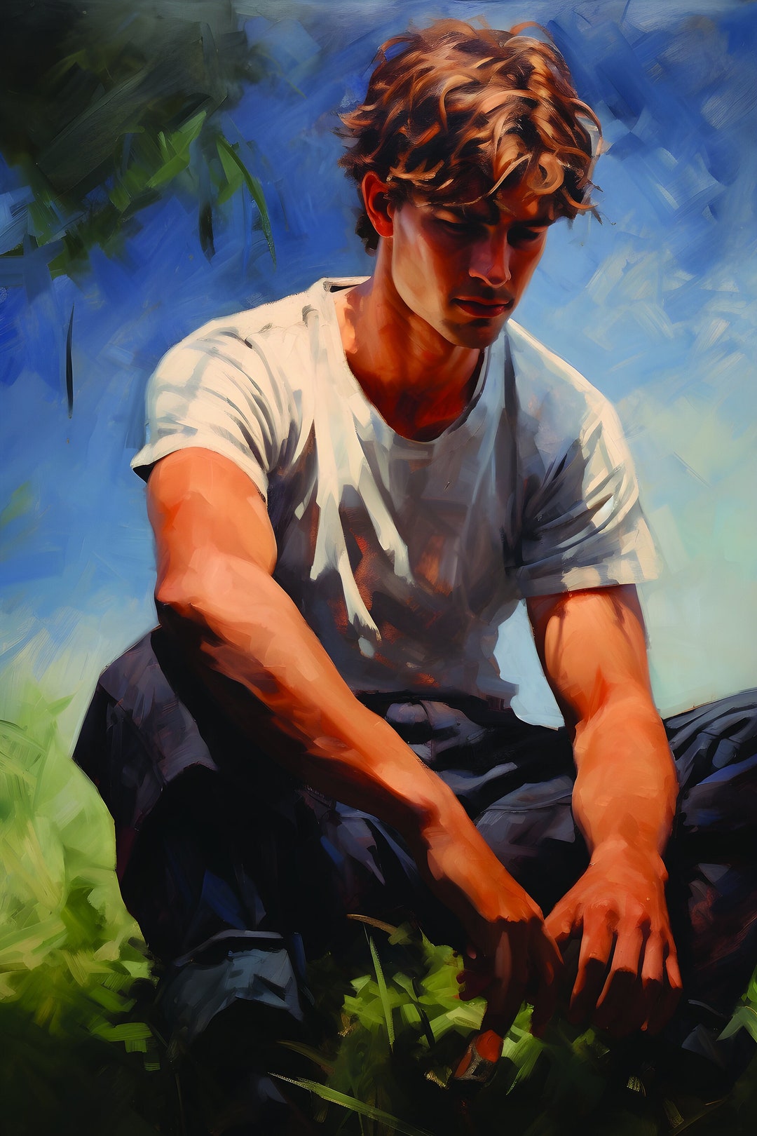 Impressionistic Painting, Gay Art, Male Painting, Male Portrait - Etsy