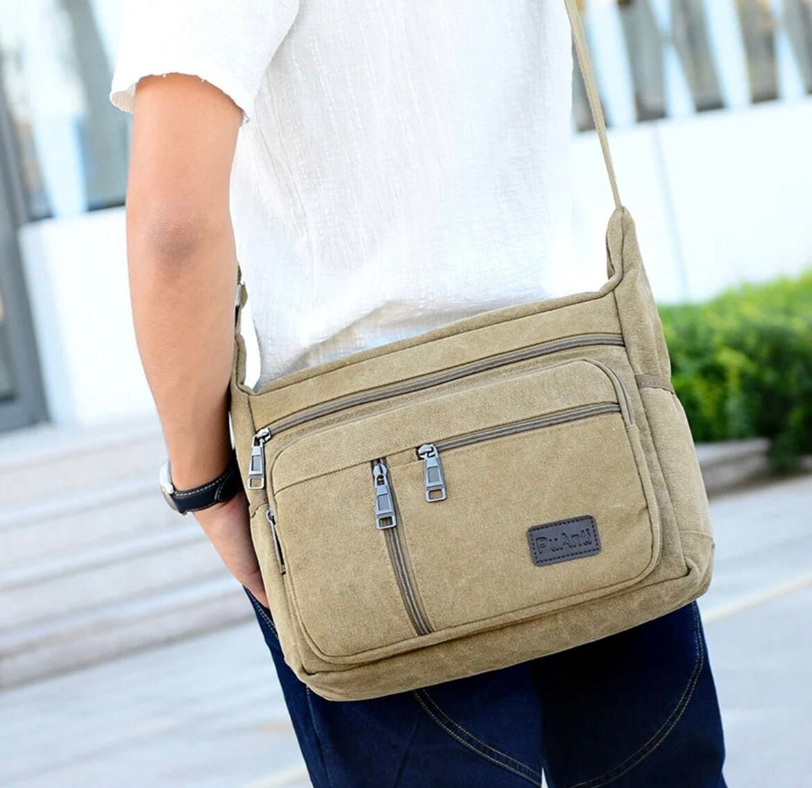 Mens Shoulder Bag Mens Canvas Bag Work Bag Shoulder Bag - Etsy