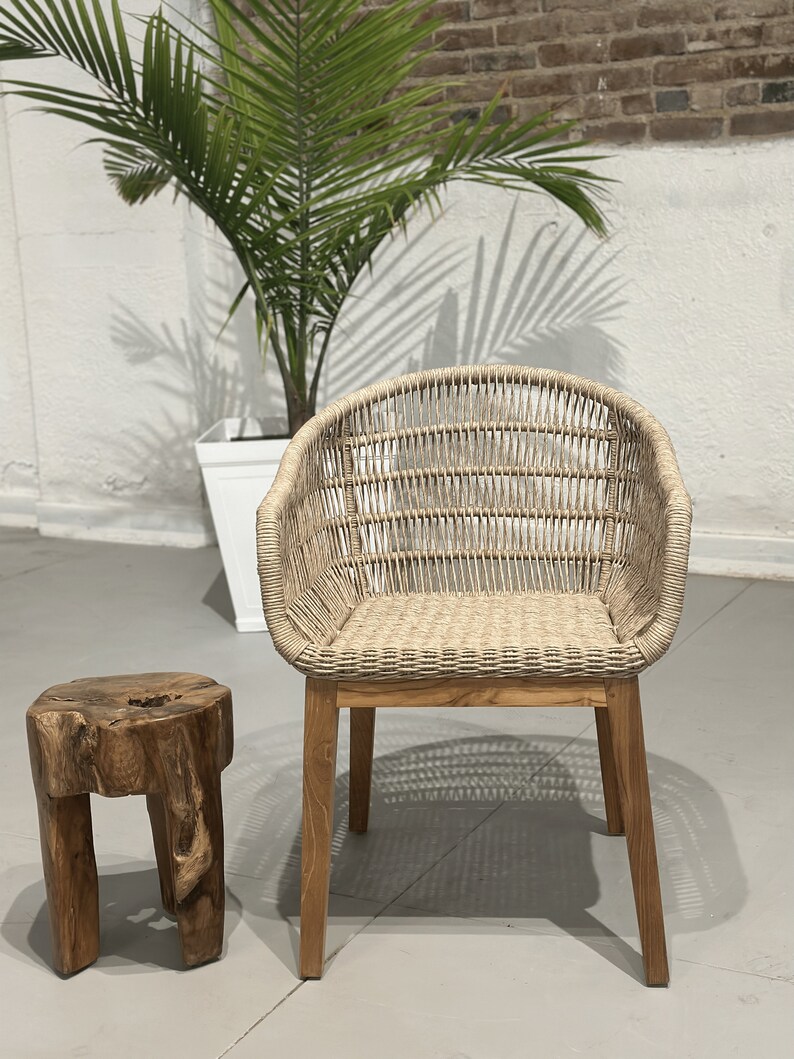 Quincal Chair, Reclaimed Teak Freame and Rattan Braids.midcentury ...