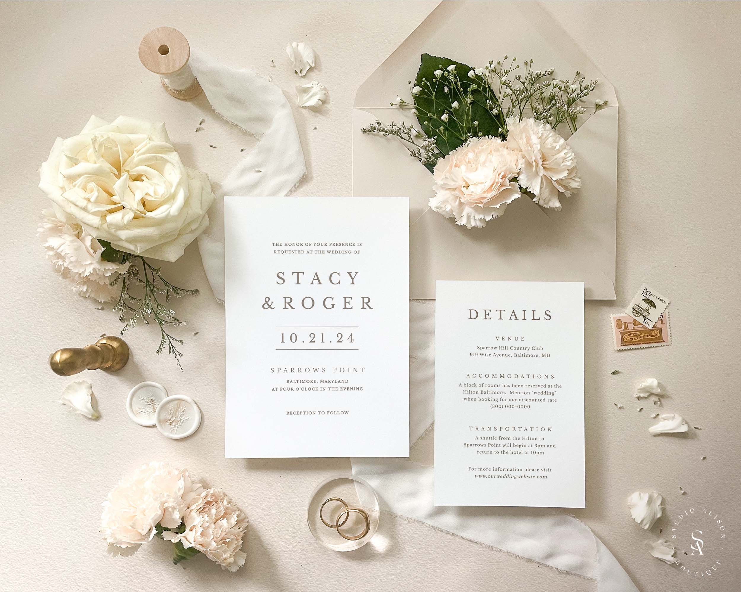 Simple Wedding Invitation Template, DIY Wedding Invitation Suite ...