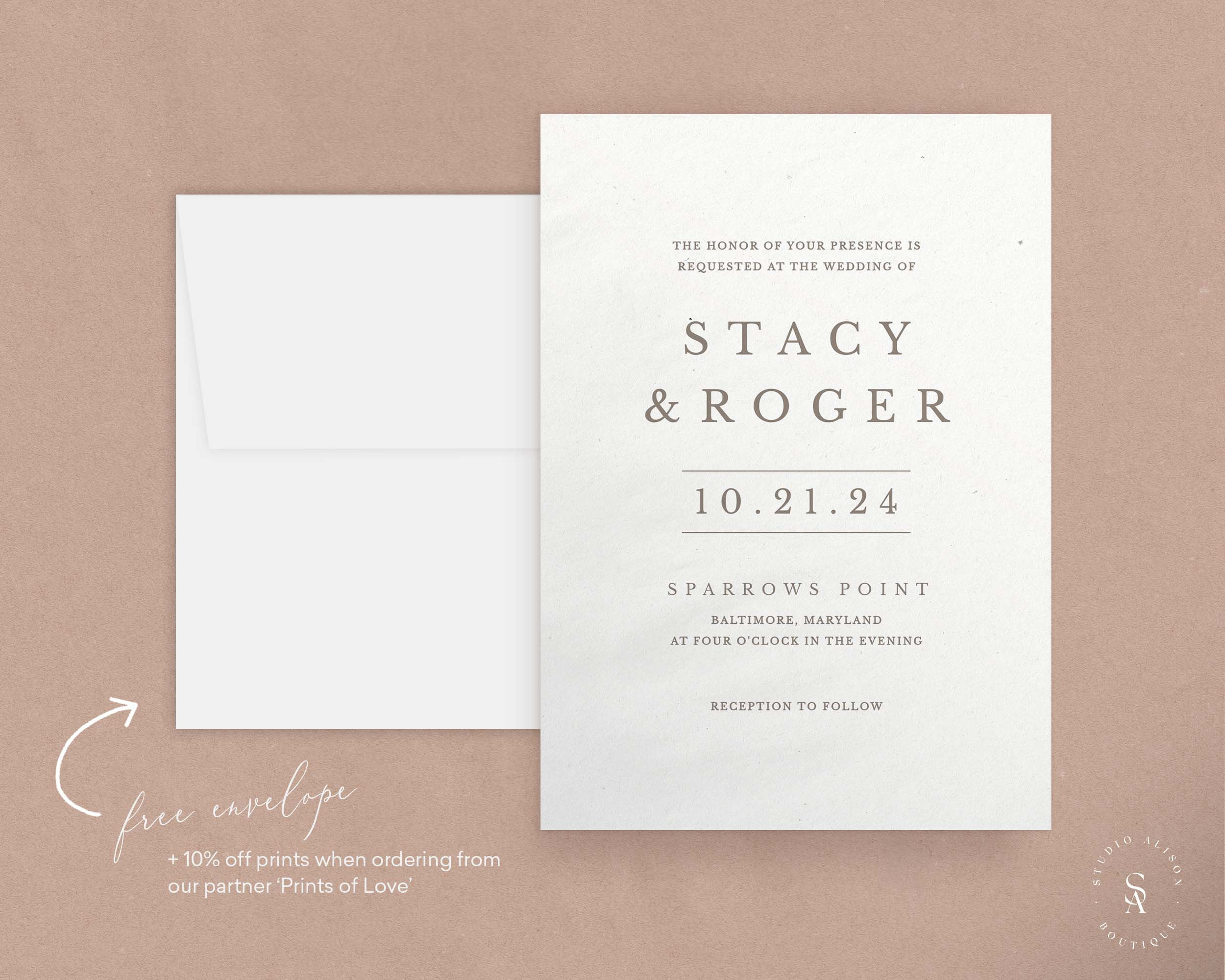 Simple Wedding Invitation Template, DIY Wedding Invitation Suite ...