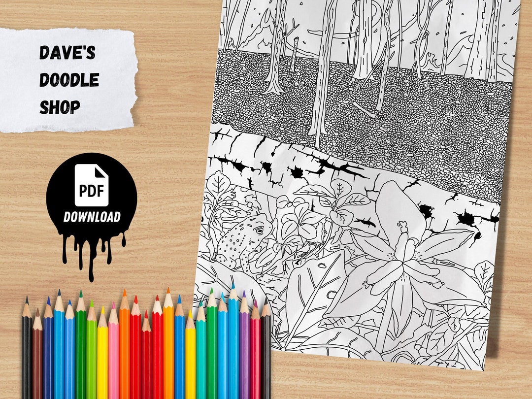 Coloring Page | Forest Flames | Plants and Animals Surviving Fire (toad ...