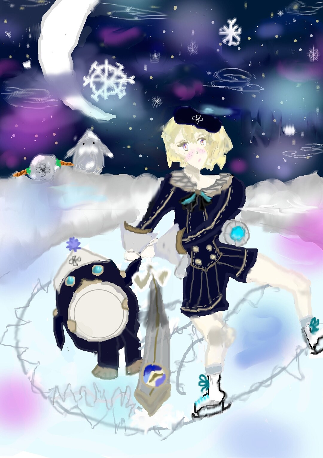 Freminet Genshin 12x10 Poster: Cryo Skating W/pers - Etsy