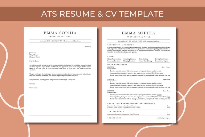 ATS Friendly Resume, ATS Resume Template, ATS Resume, Resume Template ...