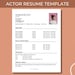 Actor Resume Template With Matching Headshot Template | Actor Resume ...