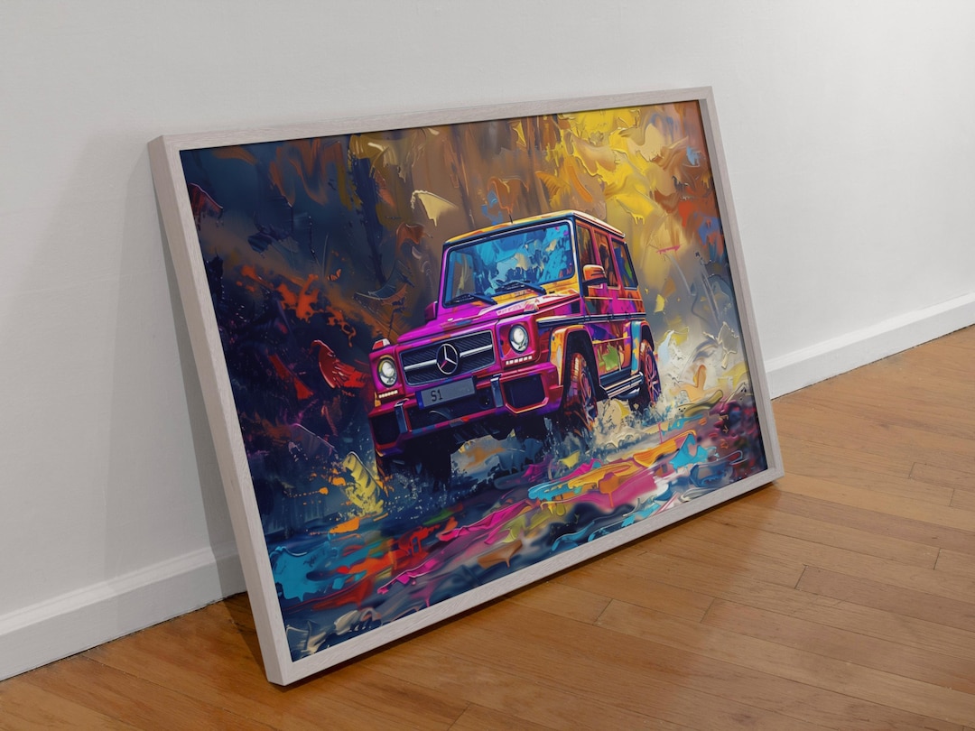 Artistic Mercedes G Class Satin Poster, Vibrant Colors, Wall Art Decor ...