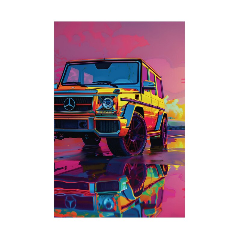 Poster, Mercedes G Wagon Class Art Print, Colorful Wall Decor, Luxury ...