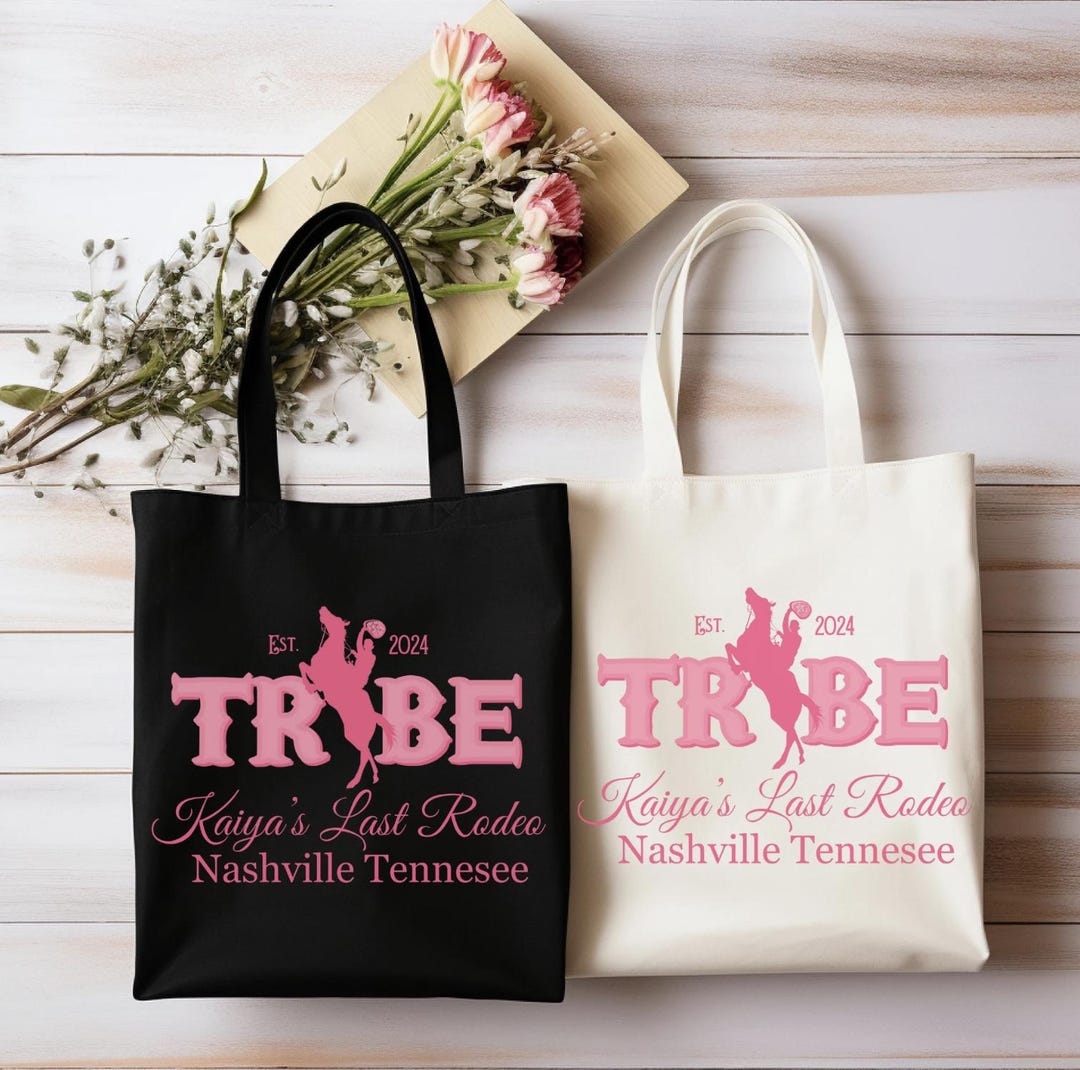 Personalized Bachelorette Tote Bag, Cowgirl Bach Totes, Western ...