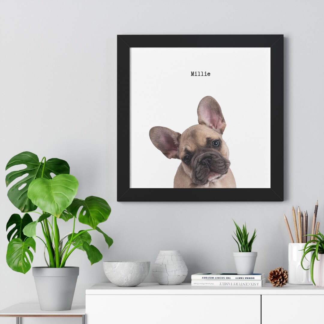 Personalized Dog Portrait Framed Poster, Custom Pet Art, Pet Lover ...