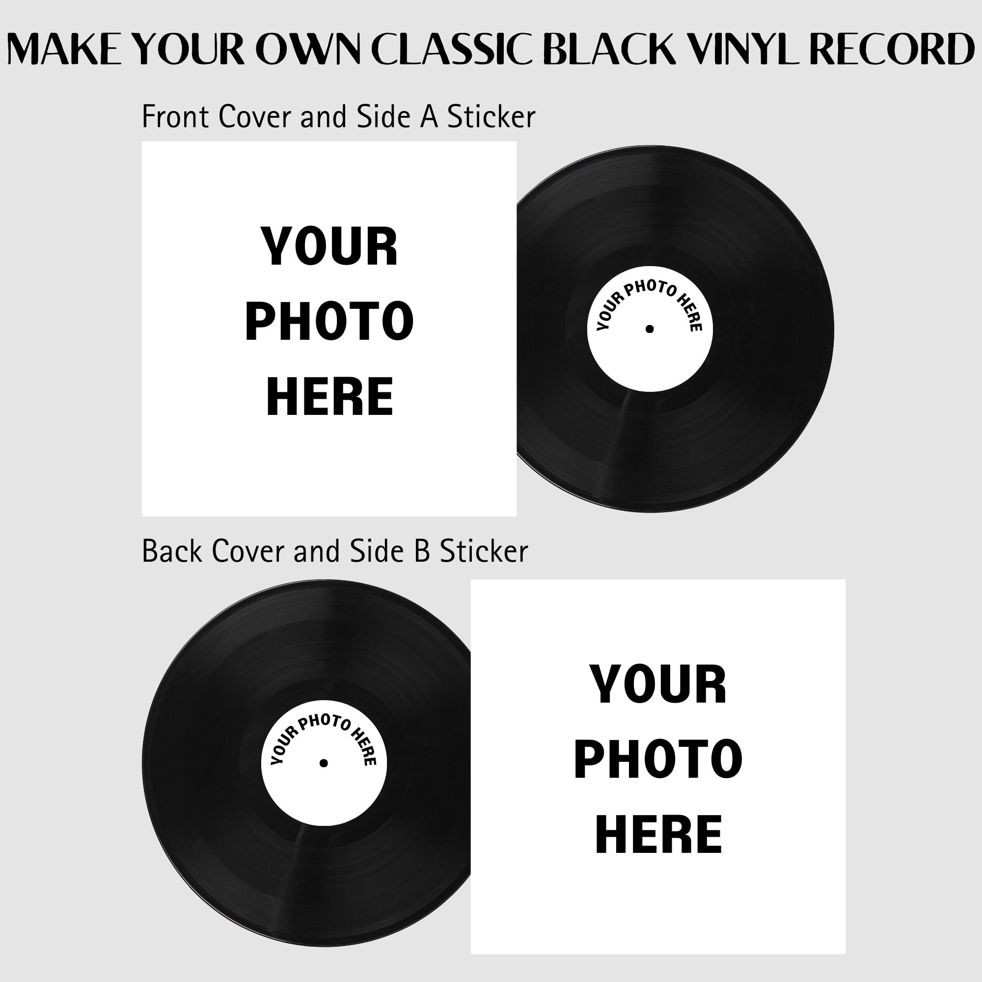 12" Custom Vinyl Record LP - Your Photos With 40 Mins of Music and ...