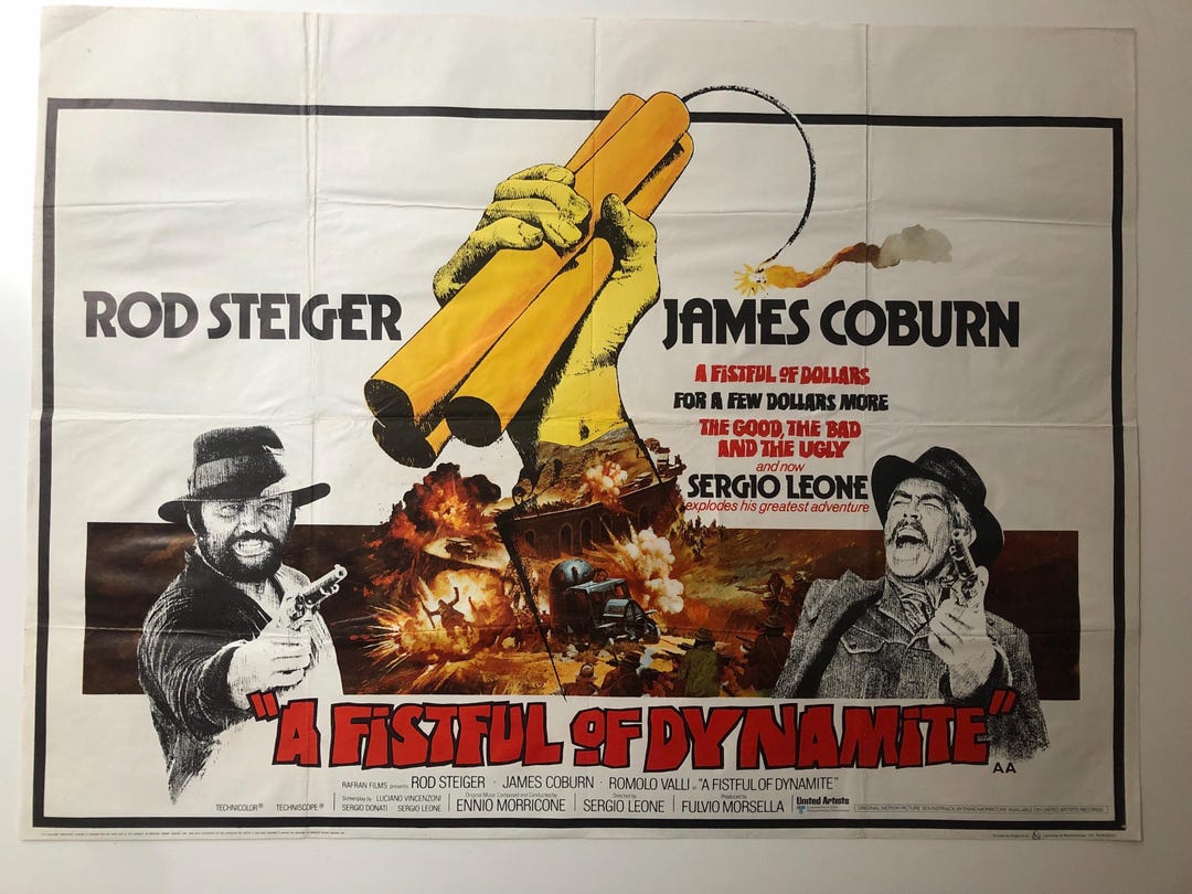 A Fistful of Dynamite (1971) Original Vintage Folded British Quad Film ...