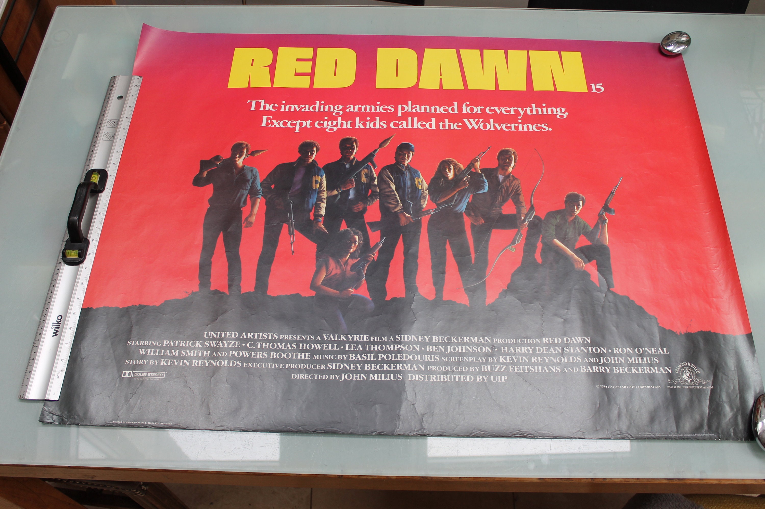 Red Dawn 1984 Original Vintage British Cinema Quad Poster Patrick ...