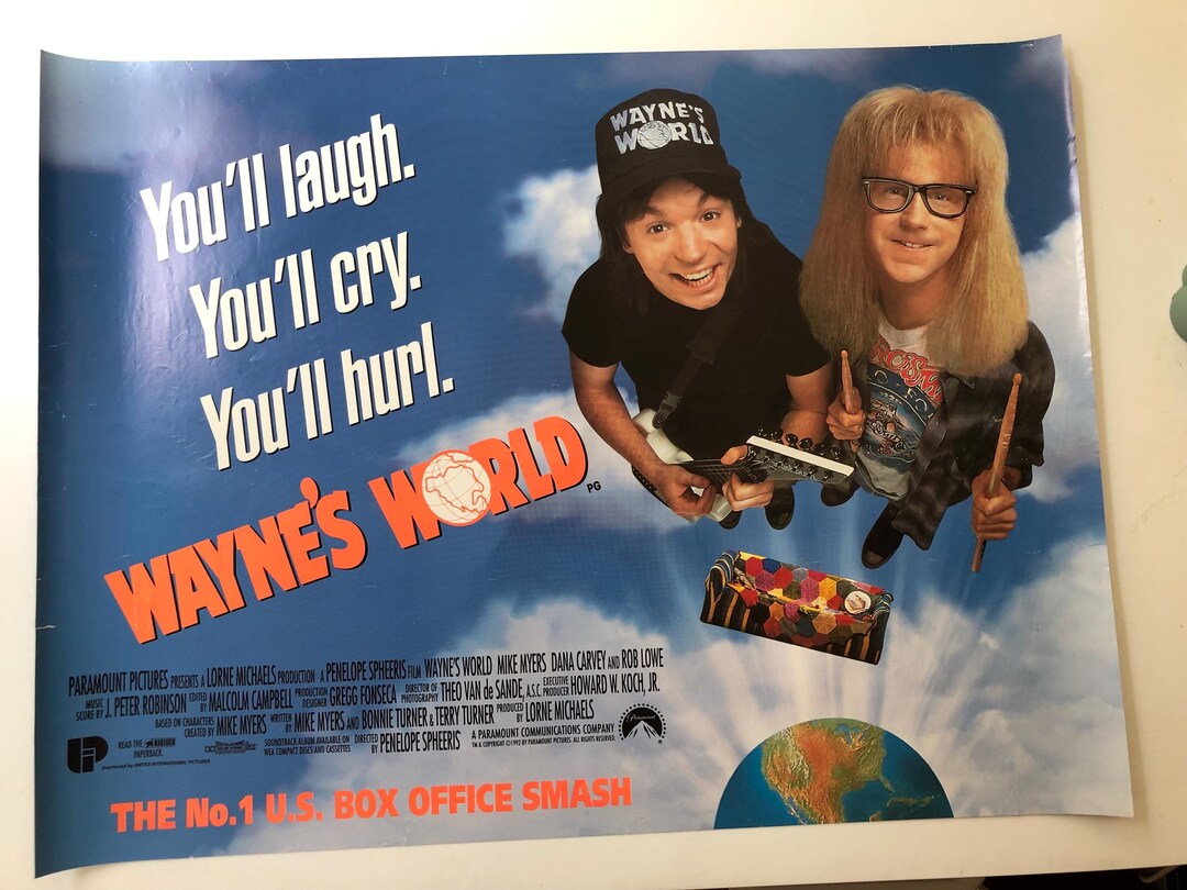 Wayne's World (1992) Original Vintage Rolled British Quad Film Poster ...