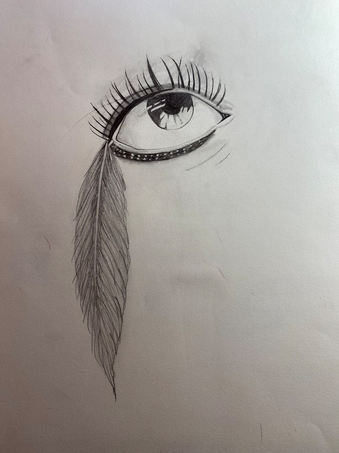 Feathered Eye Drawing - Etsy