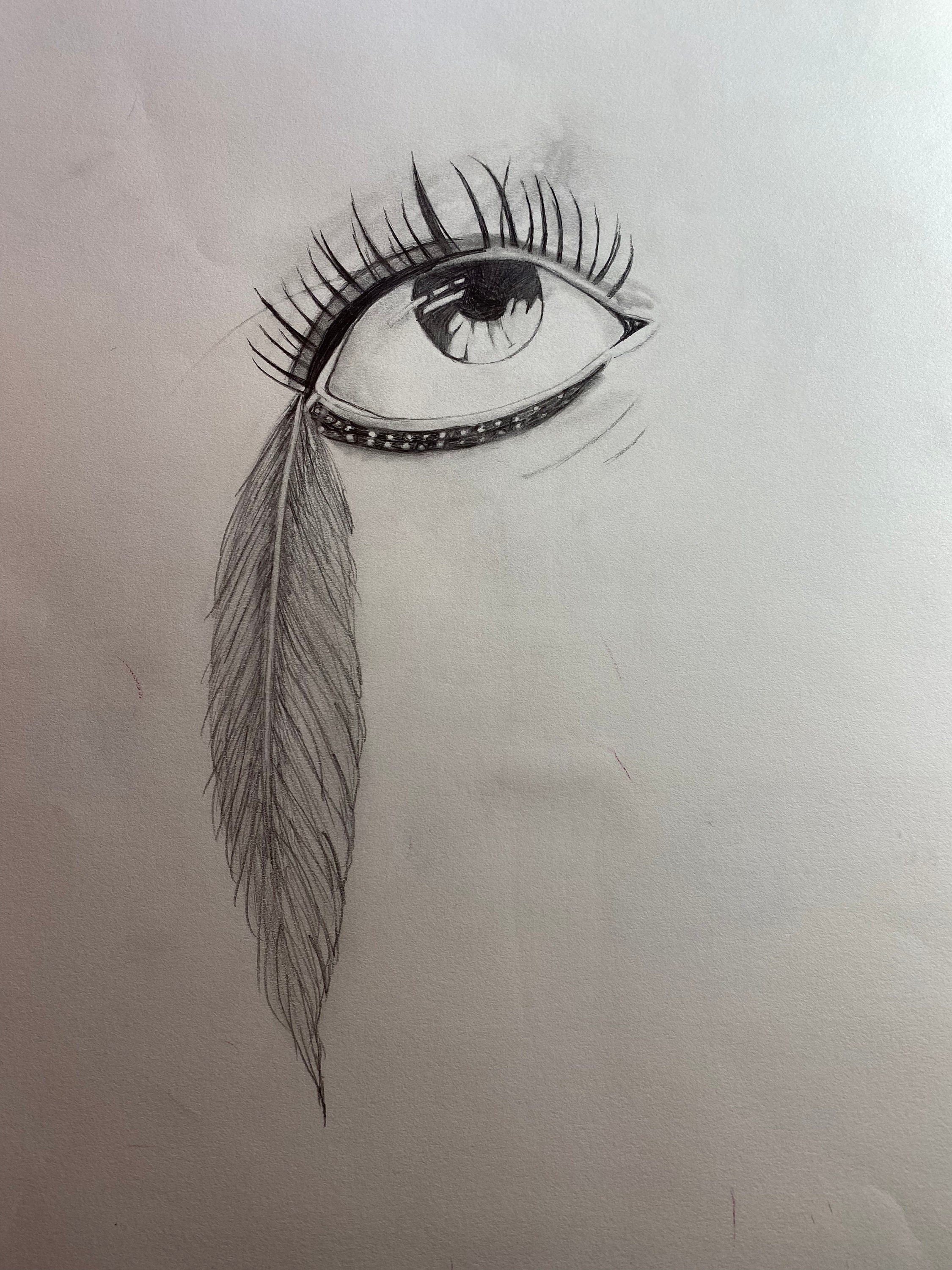 Feathered Eye Drawing - Etsy