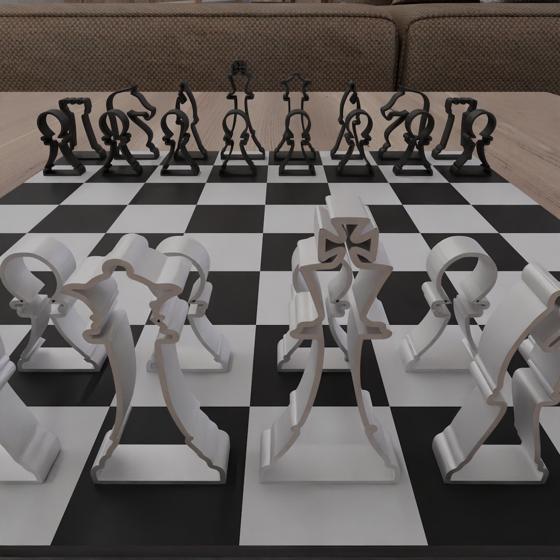 Chess Set Modern, 3D STL File for Chess Pieces, Chess Model, Digital ...