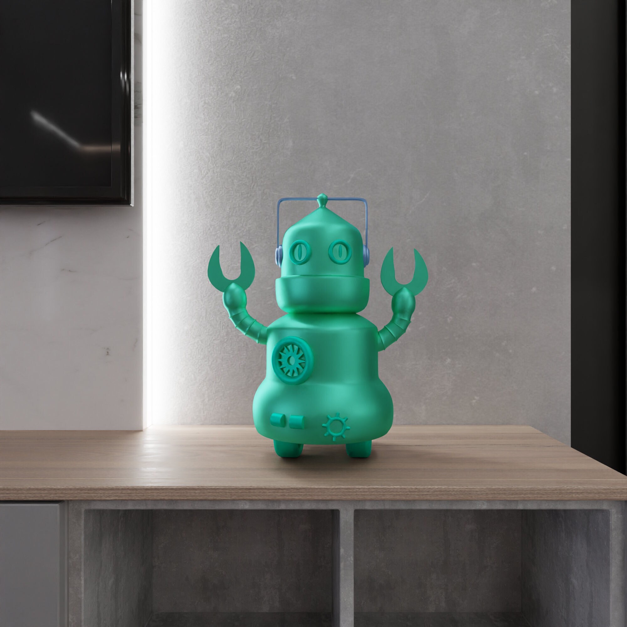 3D Robot With 3D Stl Files, 3D Printed Decor, Kids Room Decor, 3D ...