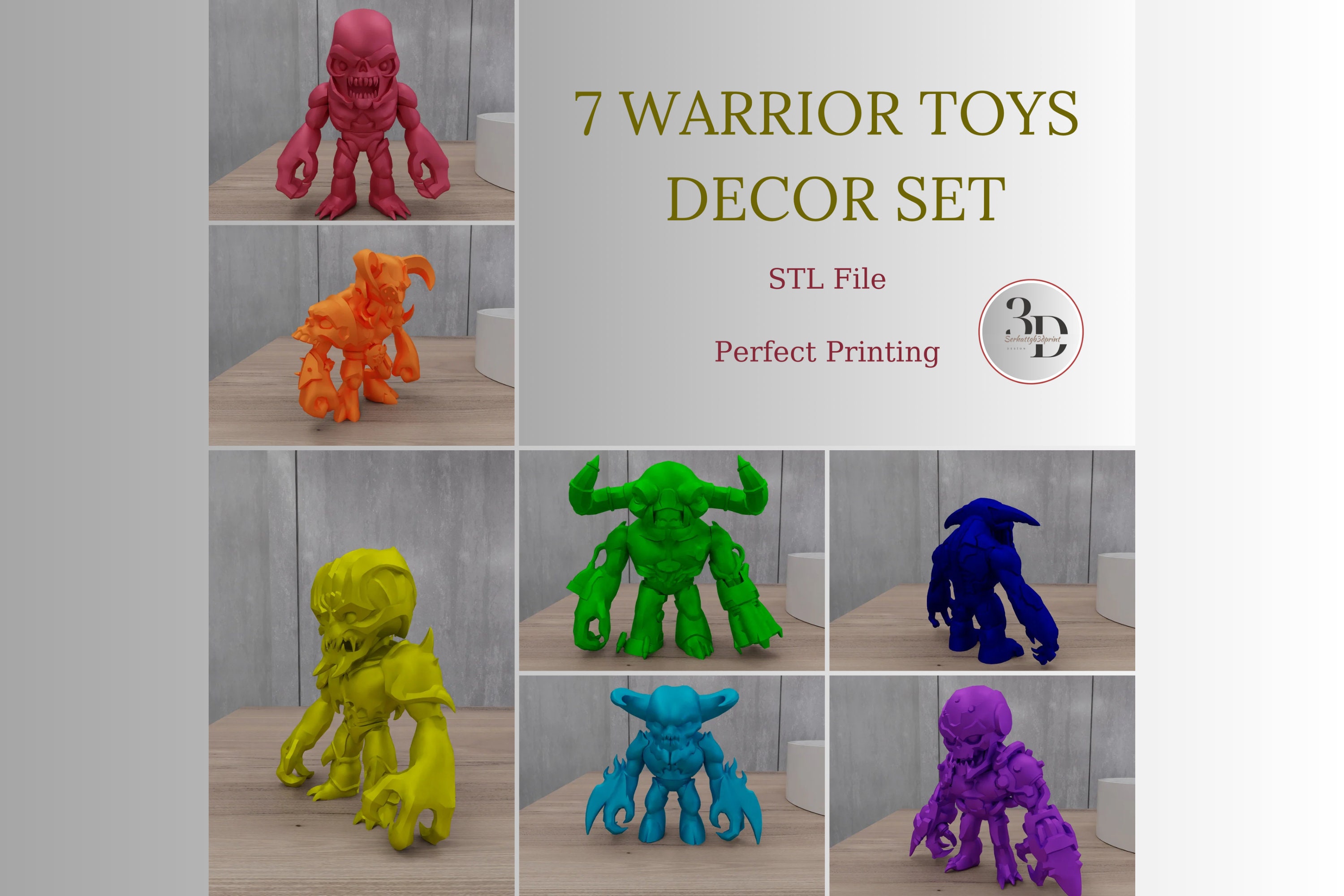 3D Warrior Toys Set With Stl Files, 3D Print Stl, Gladiators, Warriors ...