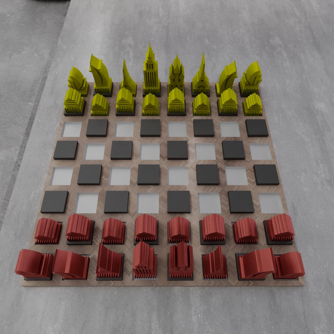 Chess Pieces and Board With 3D STL File, Chess Model, Digital Download, 3D Printer Chess Model ...