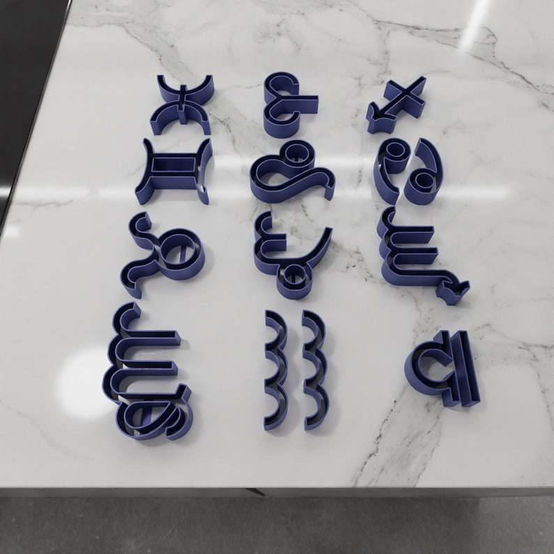 Zodiac Symbols Set Cookies Cutter Set With 3D Stl Files, 3D Printing ...