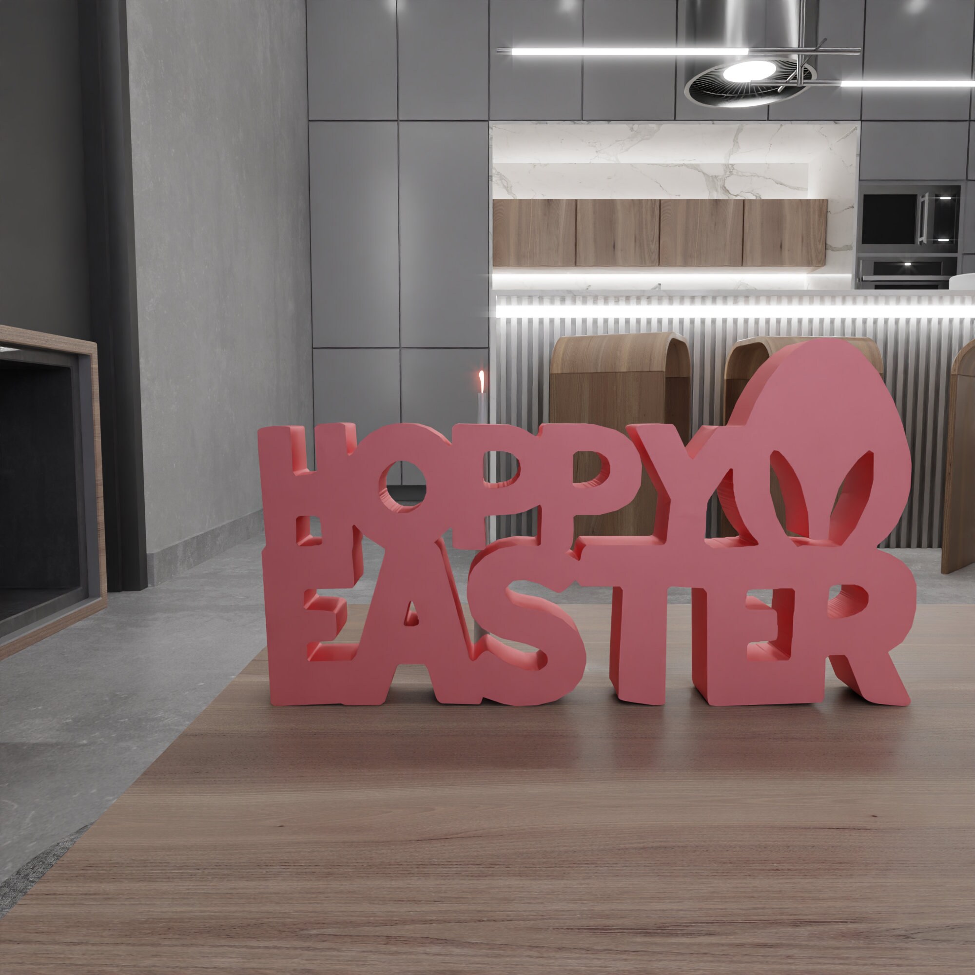 3D Hoppy Easter Text Decor With 3D Stl Files,home Decor, 3D Print ...