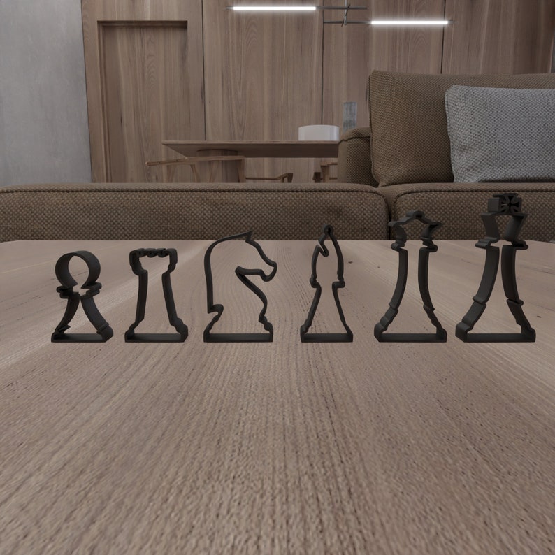 Chess Set Modern, 3D STL File for Chess Pieces, Chess Model, Digital ...