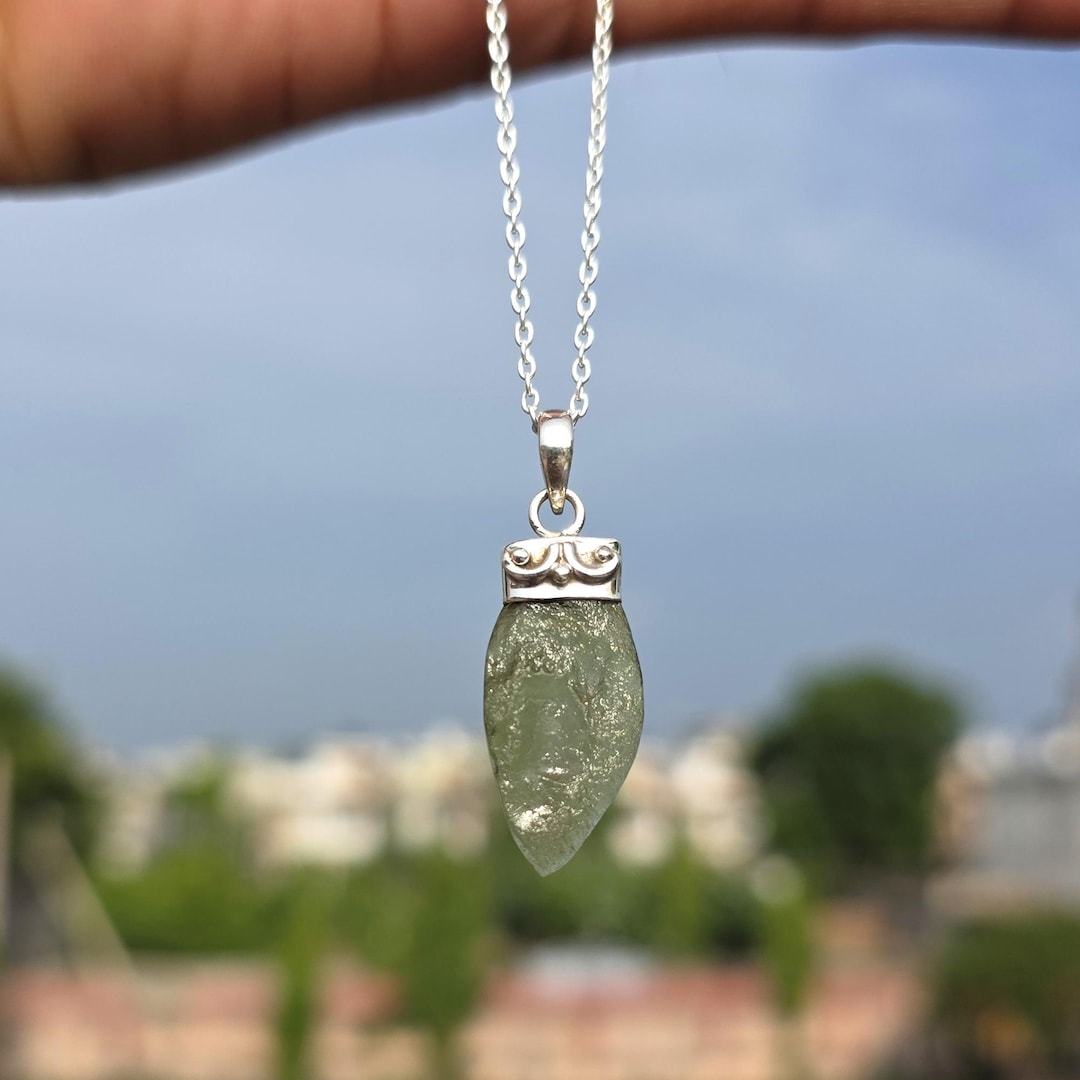 Certified Raw Moldavite Pendant, Czech Republic Meteorite Gemstone ...