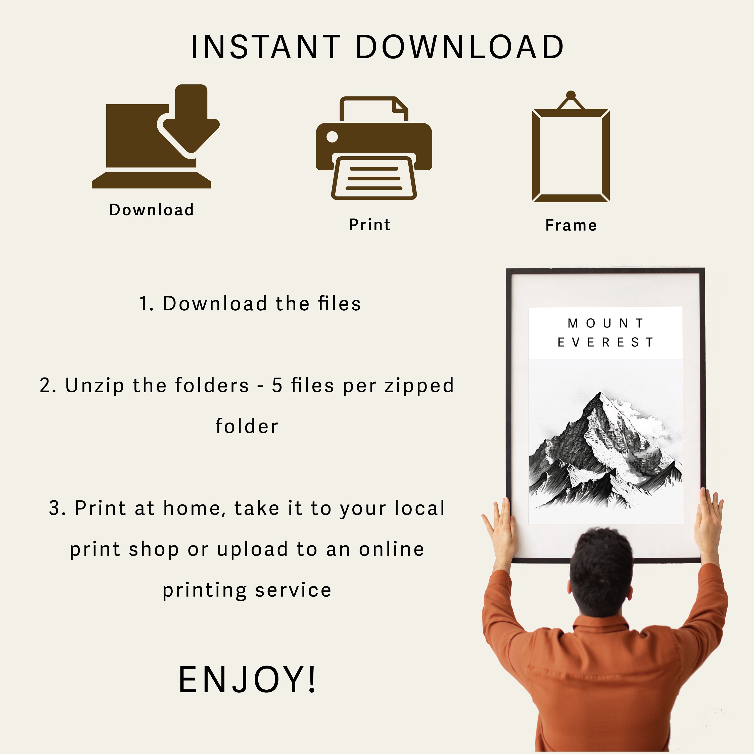 Mount Everest | Mt Everest | Himalaya Wall Decor | Mount Everest Print ...