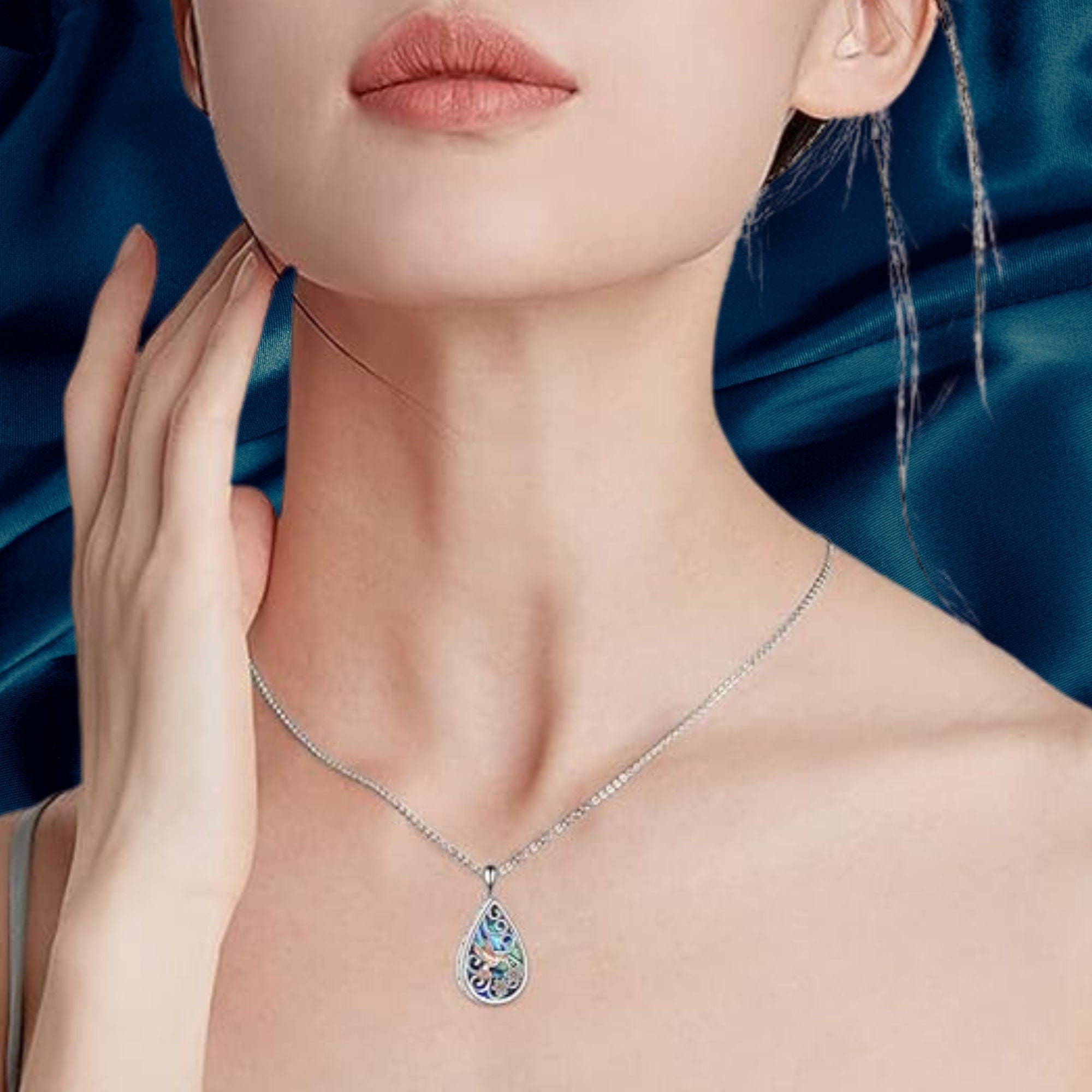 Teardrop Urn Necklace Sterling Silver Sunflower Hummingbird Necklace ...