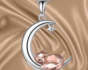 Sterling Silver Fox Necklace for Women Origami Fox Necklace Gifts for ...