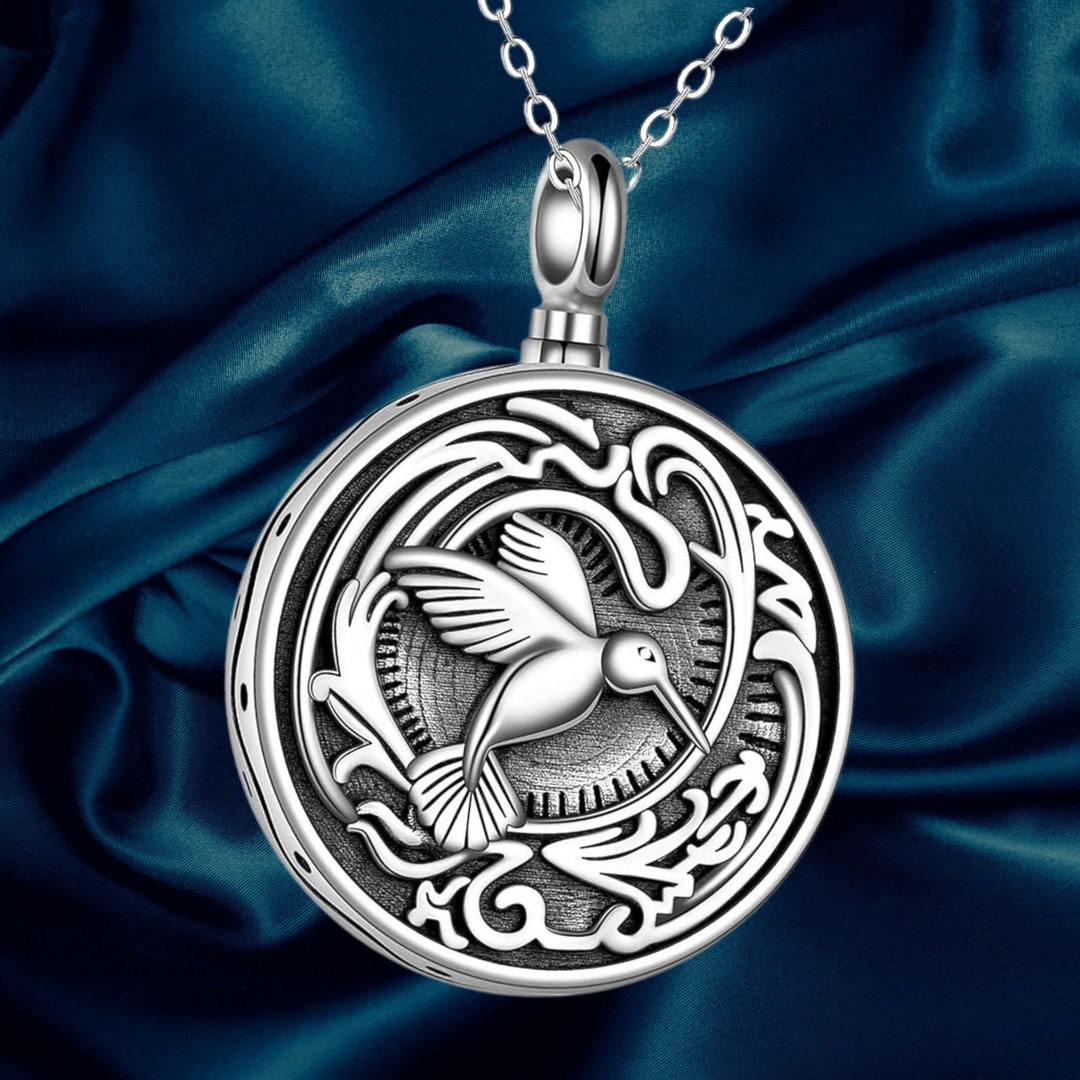 Hummingbird Urn Necklace Sterling Silver Cremation Jewelry for Ashes of ...