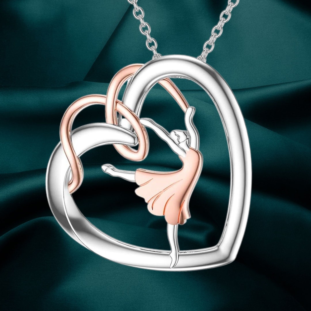 Ballerina Necklace 925 Sterling Silver Ballet Dancer Necklace Ballerina ...