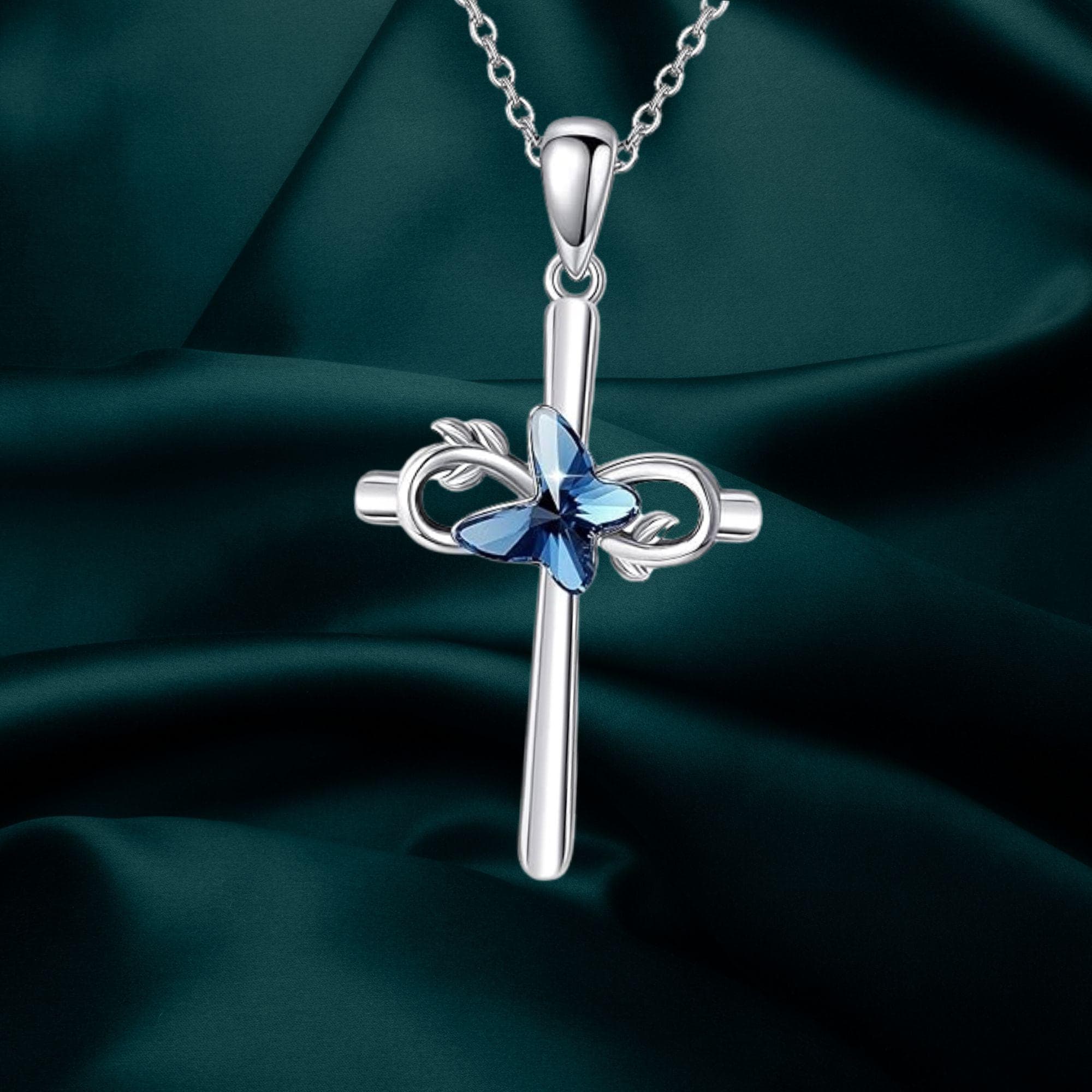Butterfly Cross Necklace Christian Jewelry for Women 925 Sterling ...