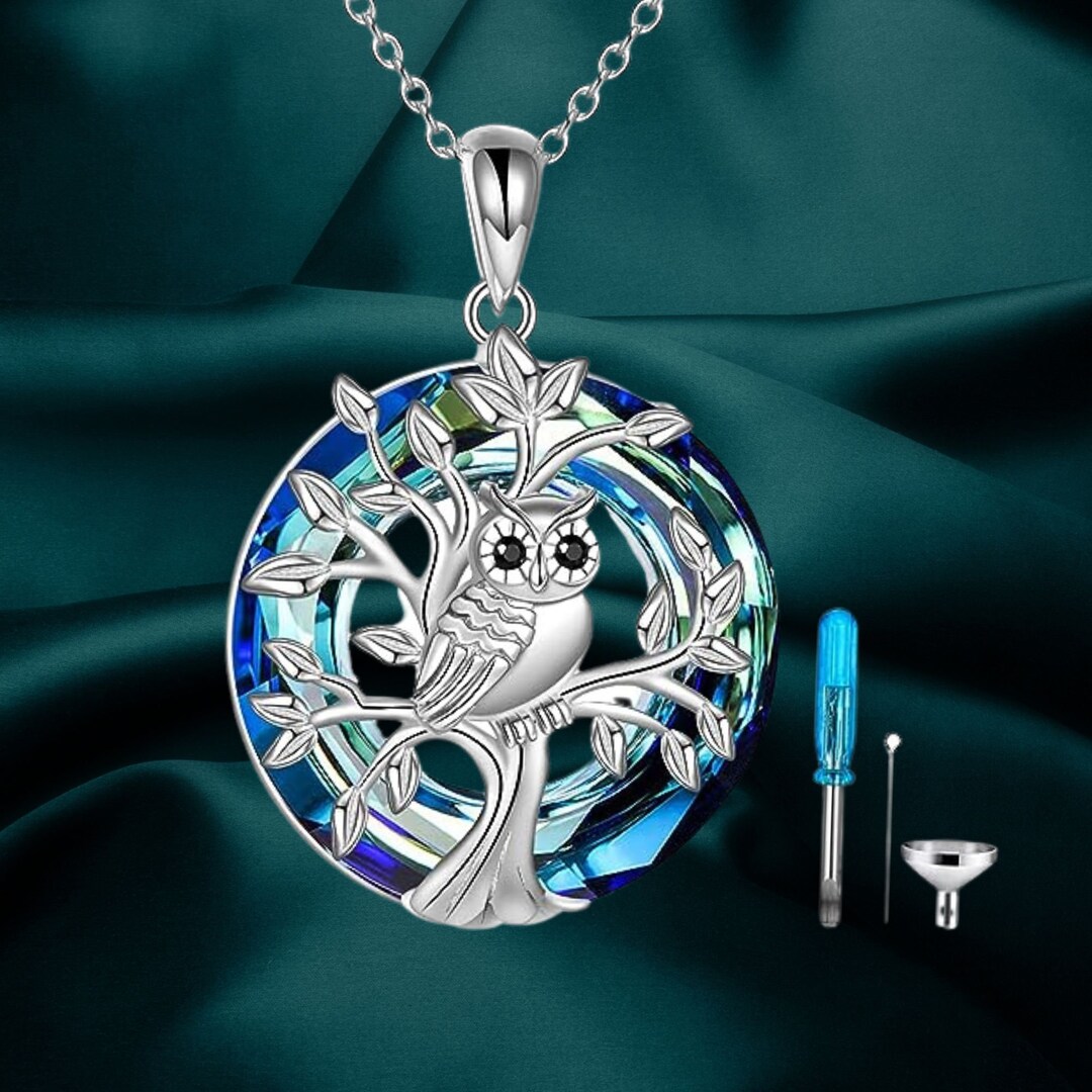 Owe Bird Urn Necklace Sterling Silver Always in My Heart Owl Urn ...