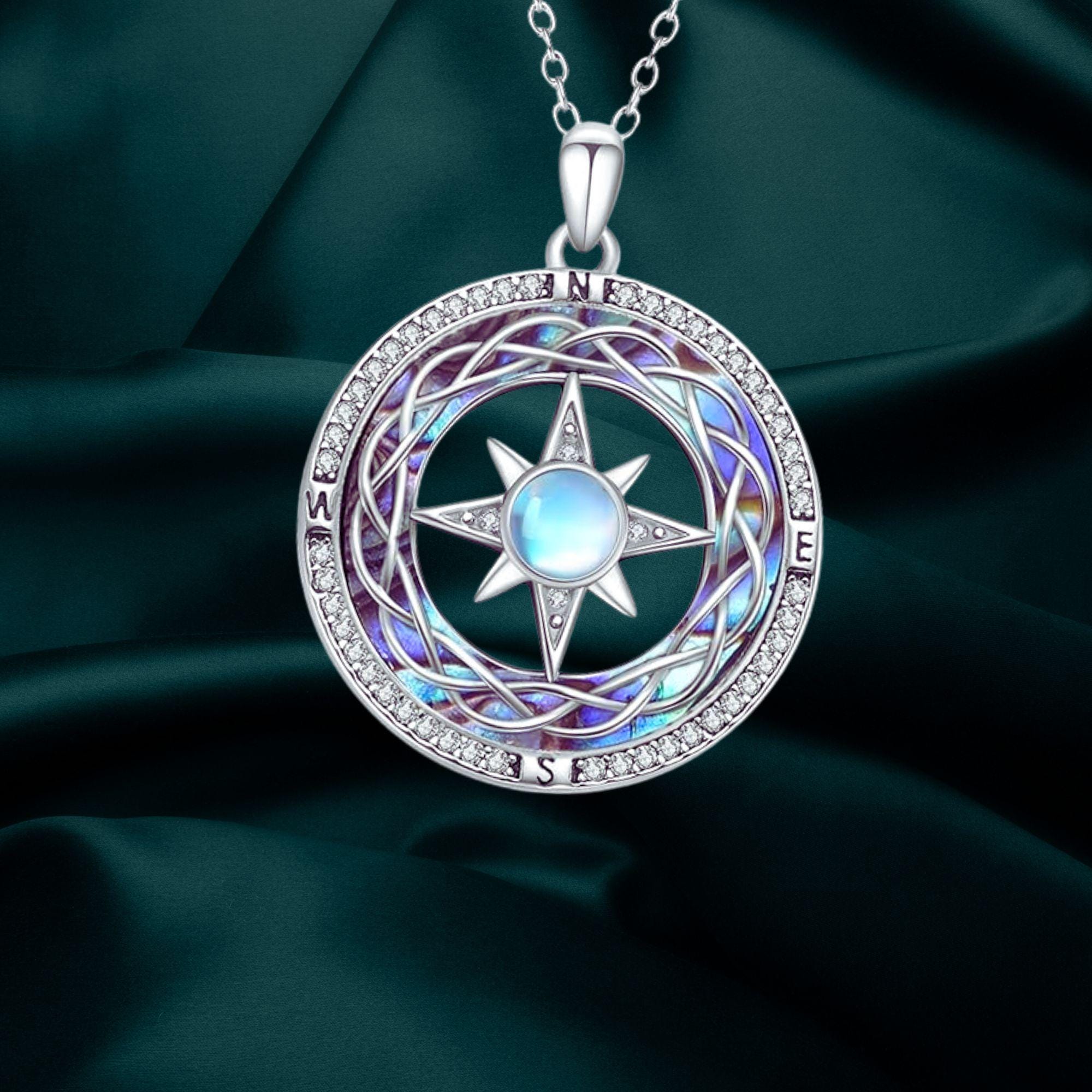 Celtic Compass Necklace 925 Sterling Silver Celtic Knot Necklace ...